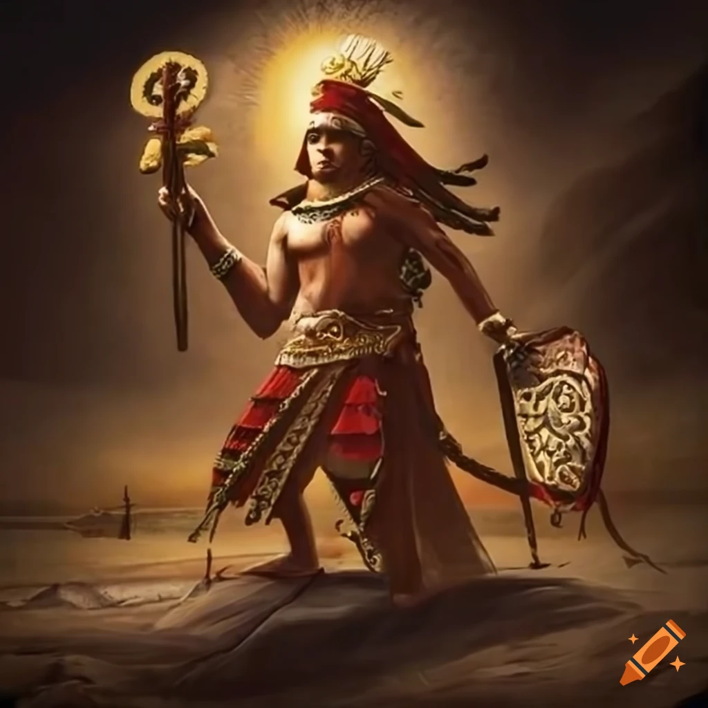 Tongan mythology god with white hair and traditional clothing on Craiyon