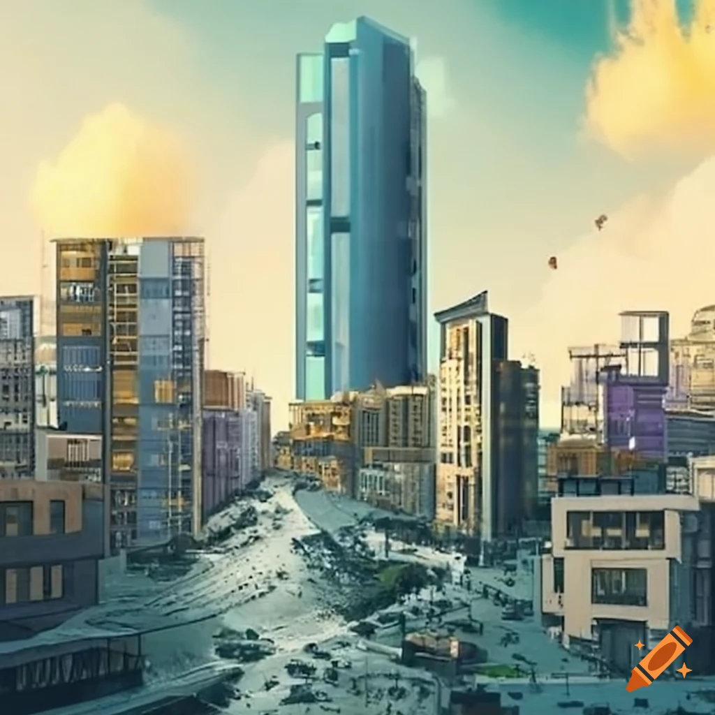 City with inadequate housing for its people on Craiyon