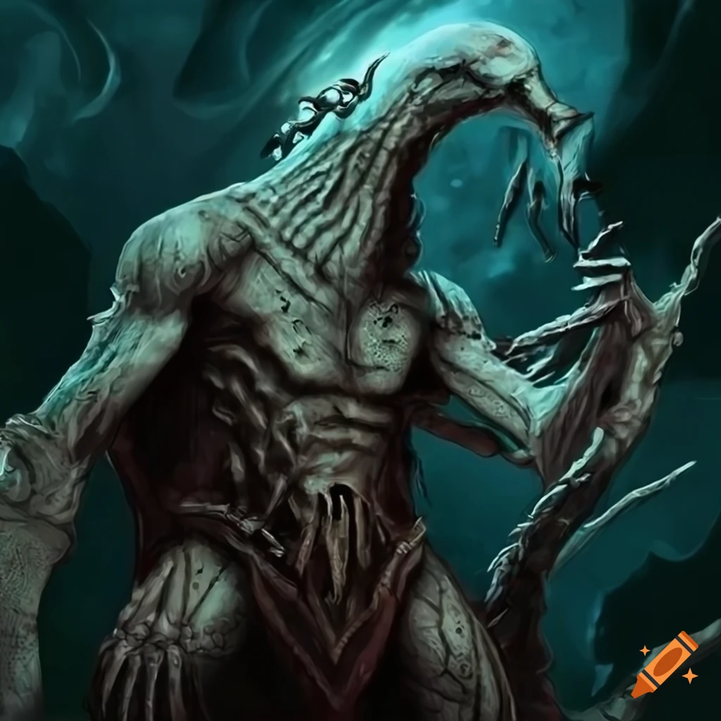 Nyarlathotep as crawling chaos in a cosmic setting on Craiyon