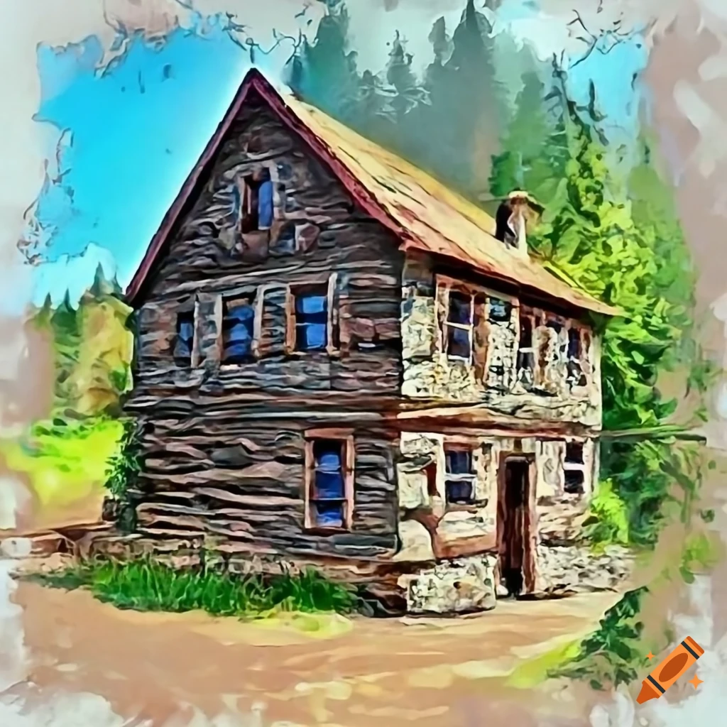 Stone house in germany from the 19th century