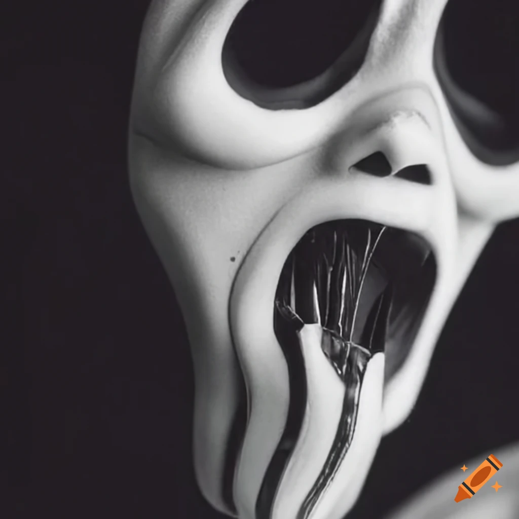 Hockey goalie wearing ghostface mask on Craiyon