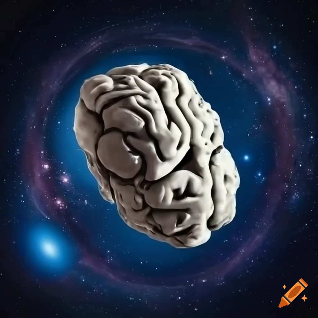 Asteroid shaped like a brain in the milky way