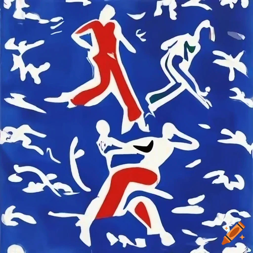 People dancing in Matisse Style in 90s clothing on Craiyon