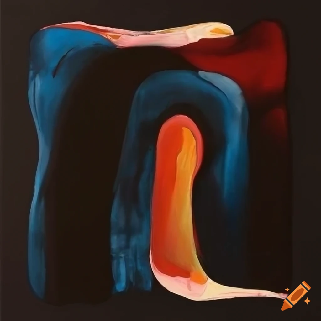 Bold abstract painting with ink lines on Craiyon