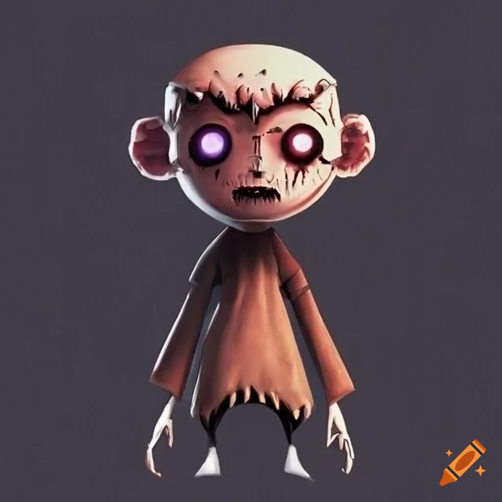 Creepy characters with Little Nightmare graphic style on Craiyon