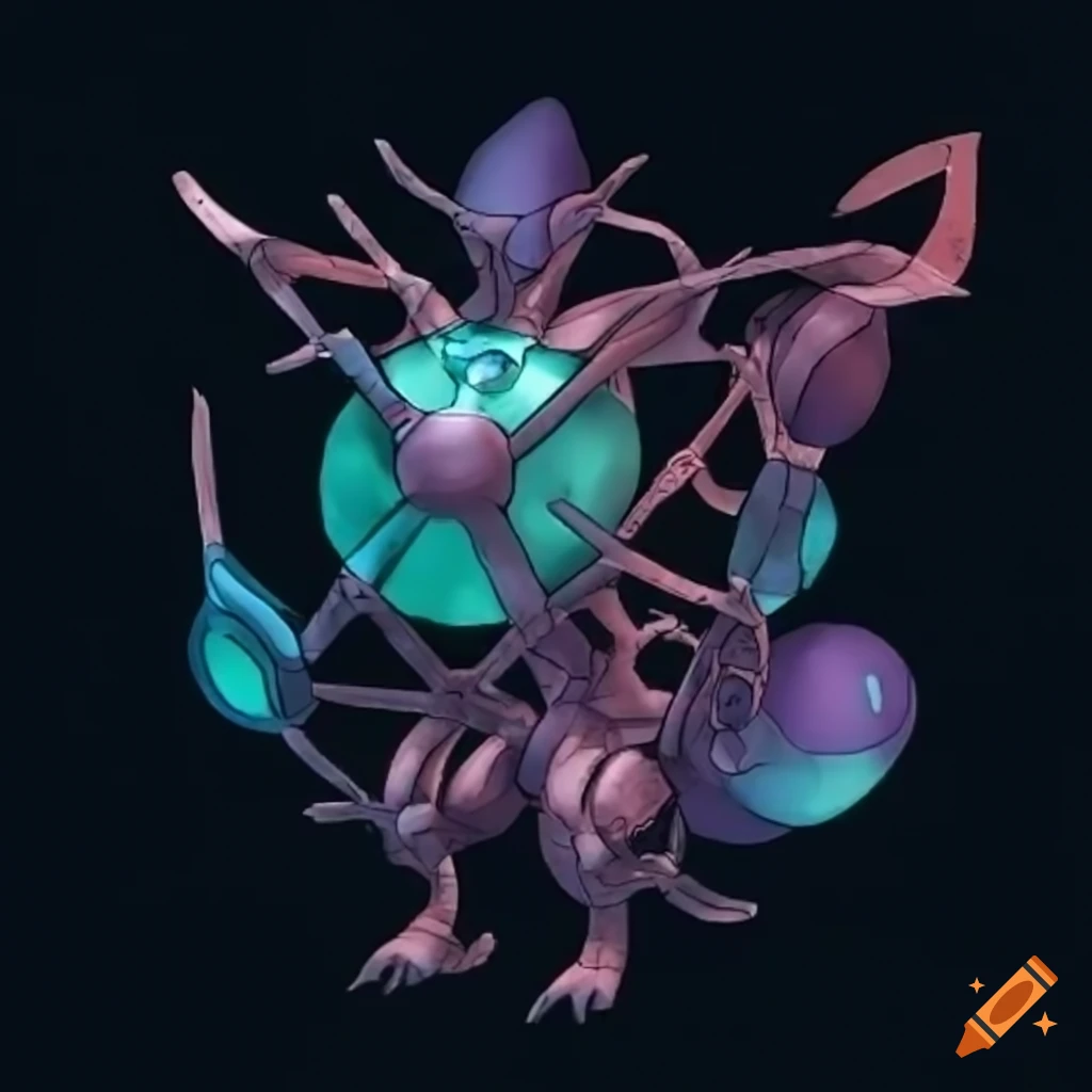 Cytoskeleton - a robotic pokémon with metallic filaments on Craiyon