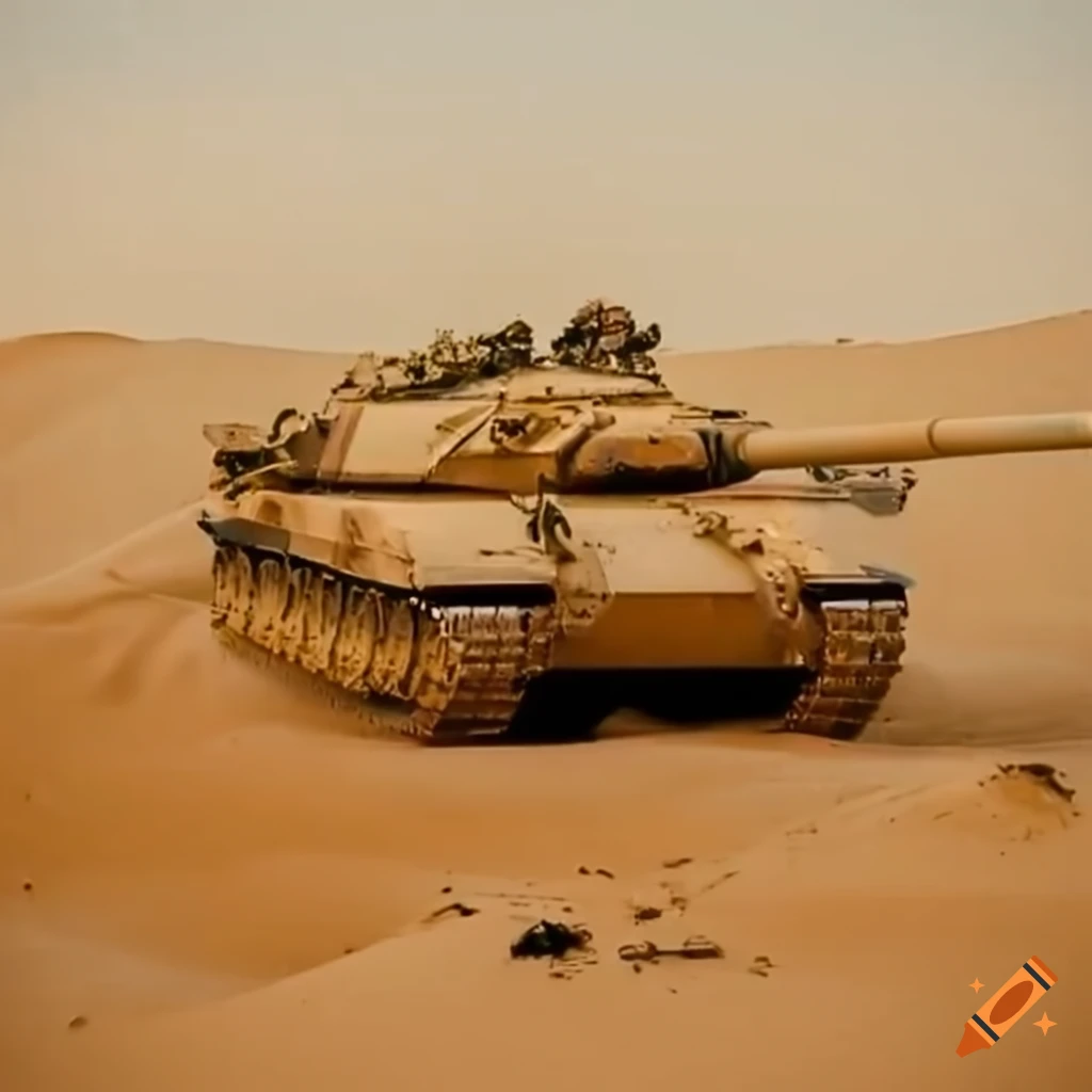 Desert military tanks on Craiyon