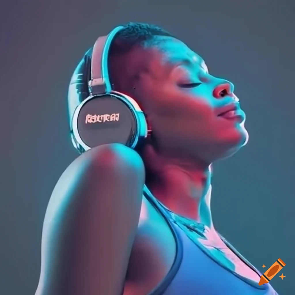 Person wearing headphones and enjoying music on Craiyon