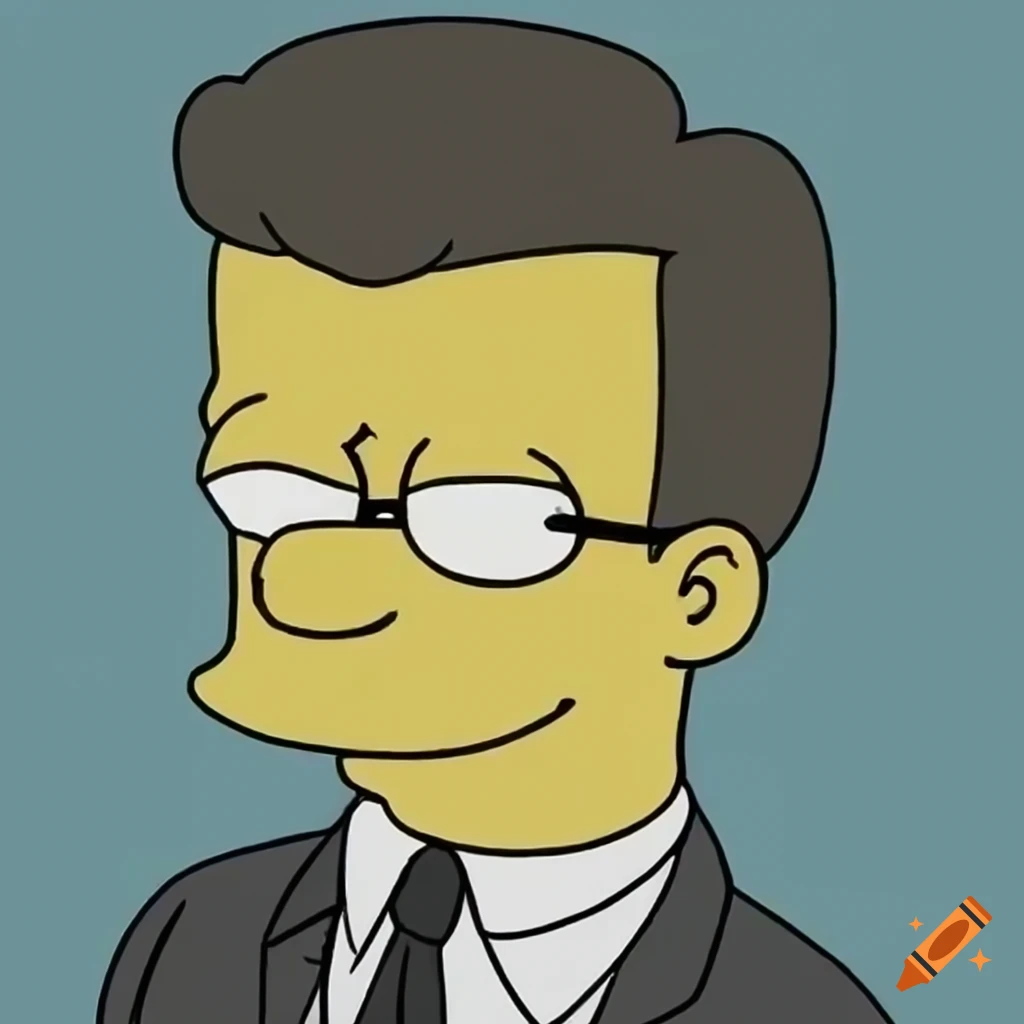 Rick astley in simpsons art style on Craiyon