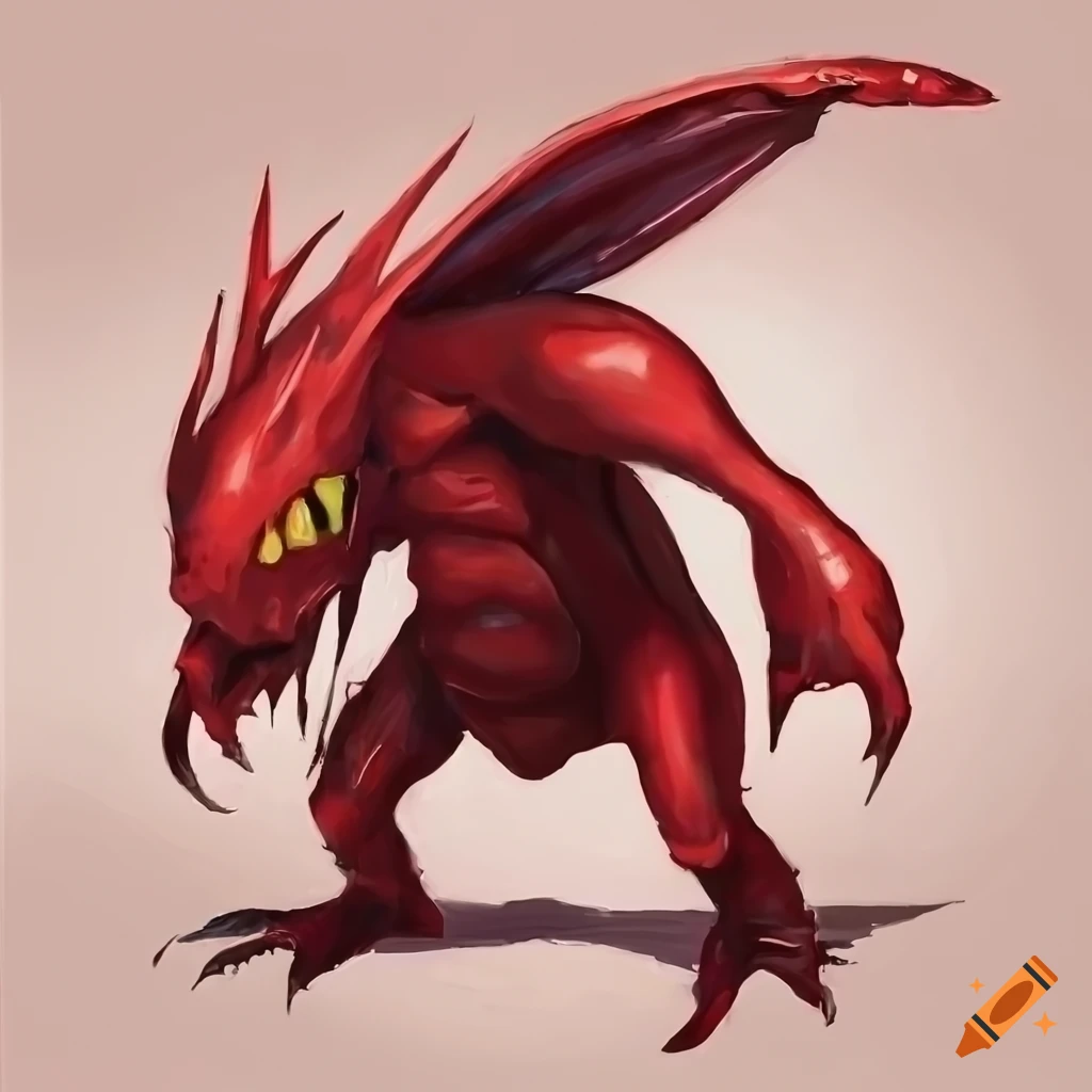 Horrifying monster creature with owl and dragon features in watercolor ...