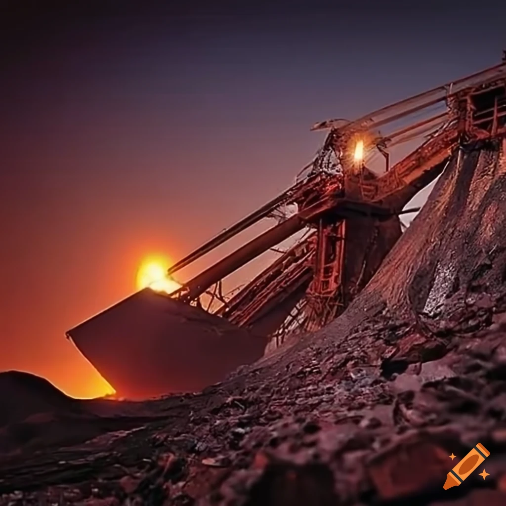 Iron ore quarry landscape on Craiyon