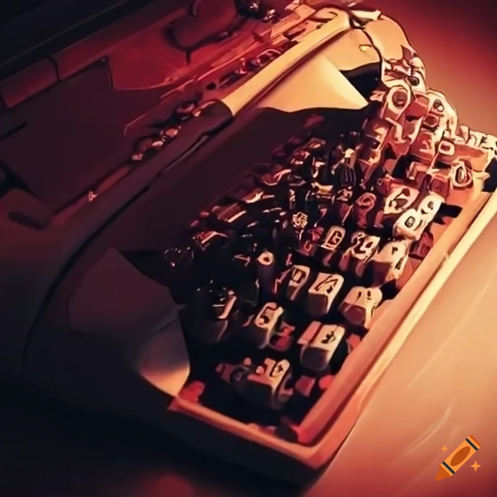 Vintage typing machine on Craiyon