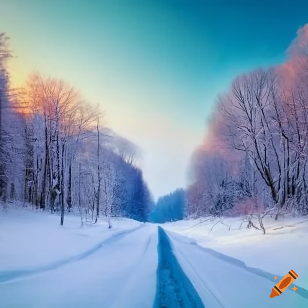 Serene camping spot nestled among the winter trees on Craiyon