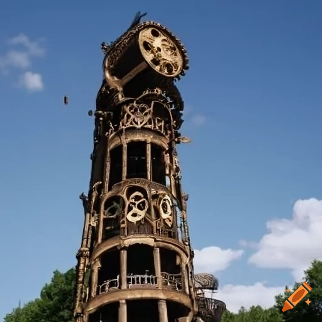 Steampunk metal tower
