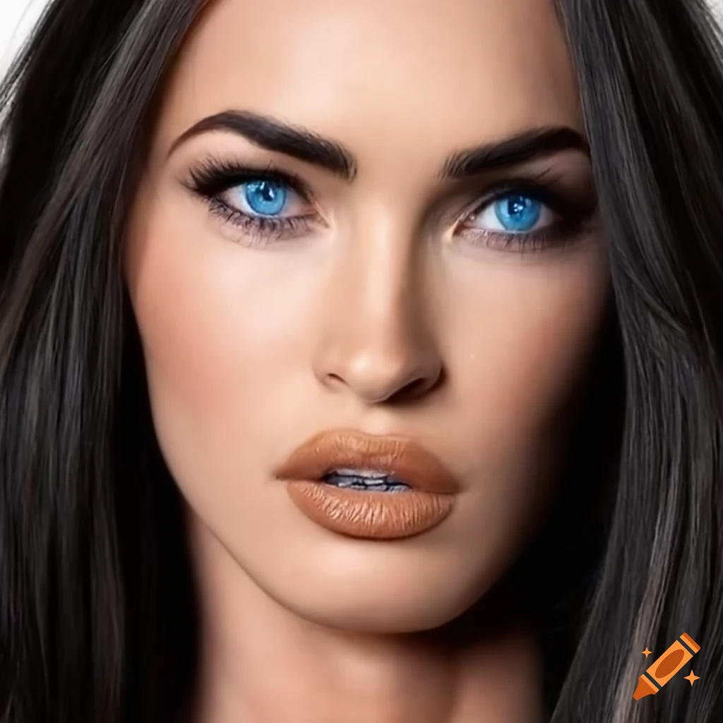 Portrait of a beautiful woman with tan skin and blue eyes on Craiyon