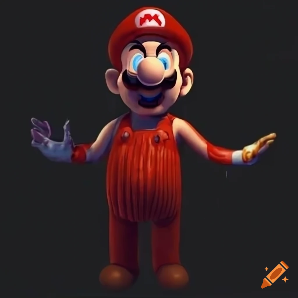 Artistic rendition of mario in my singing monsters style on Craiyon