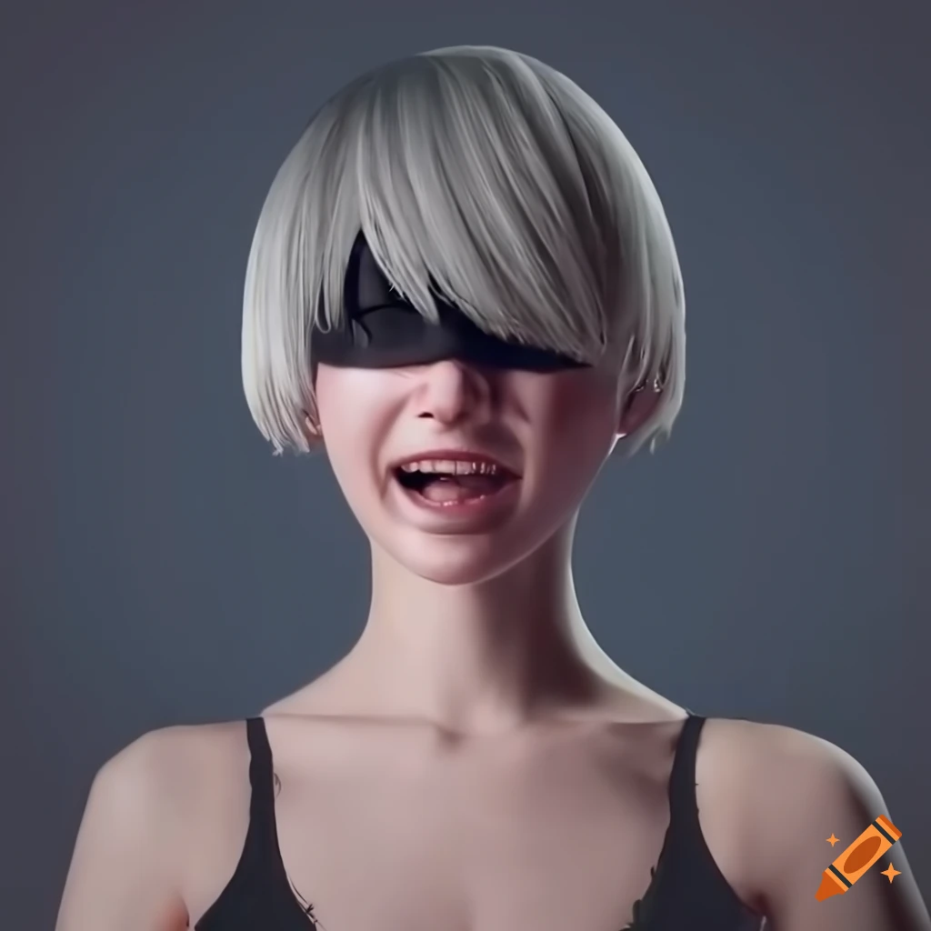 Humanoid android anime kawaii uwu face texture on Craiyon