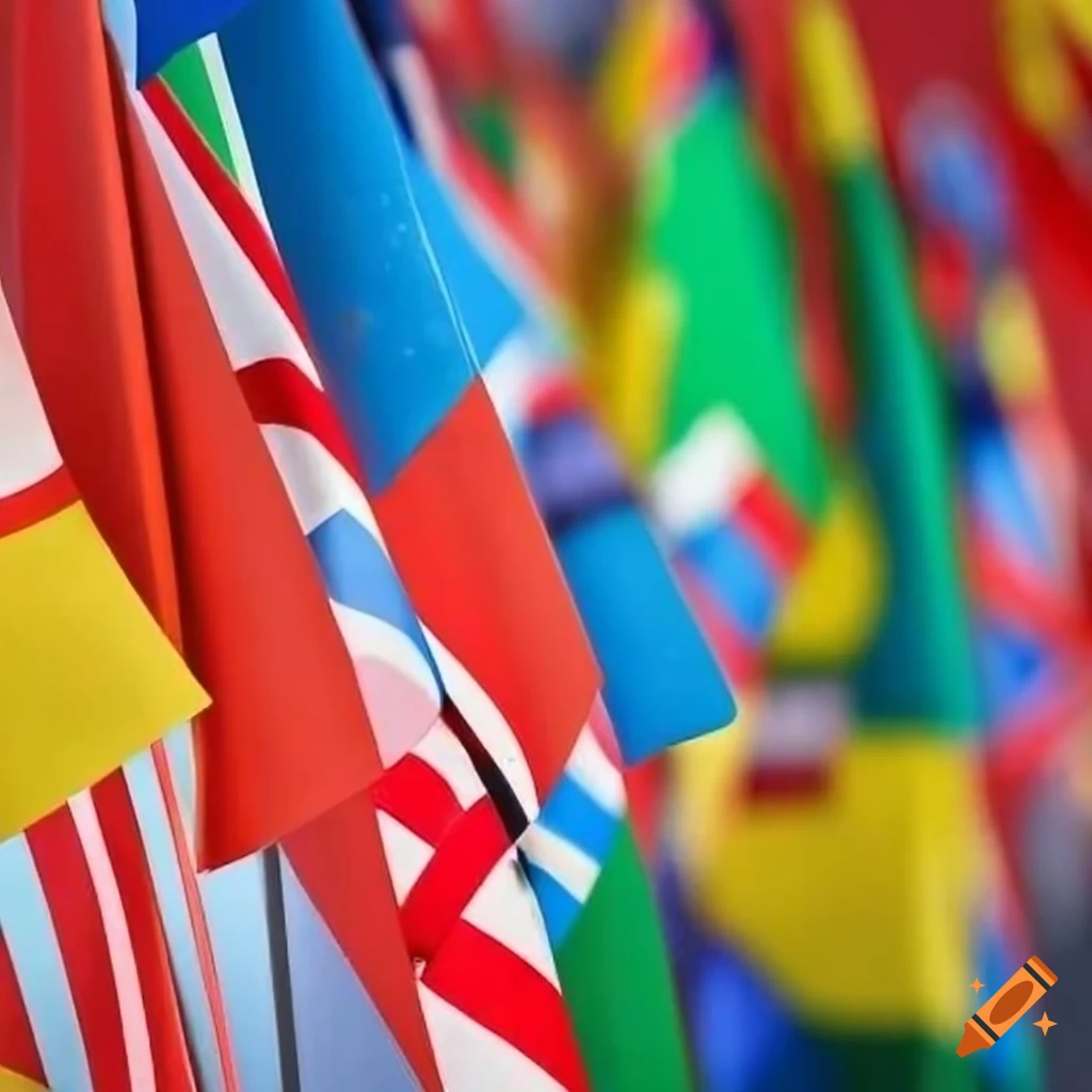 Colorful display of national flags on Craiyon