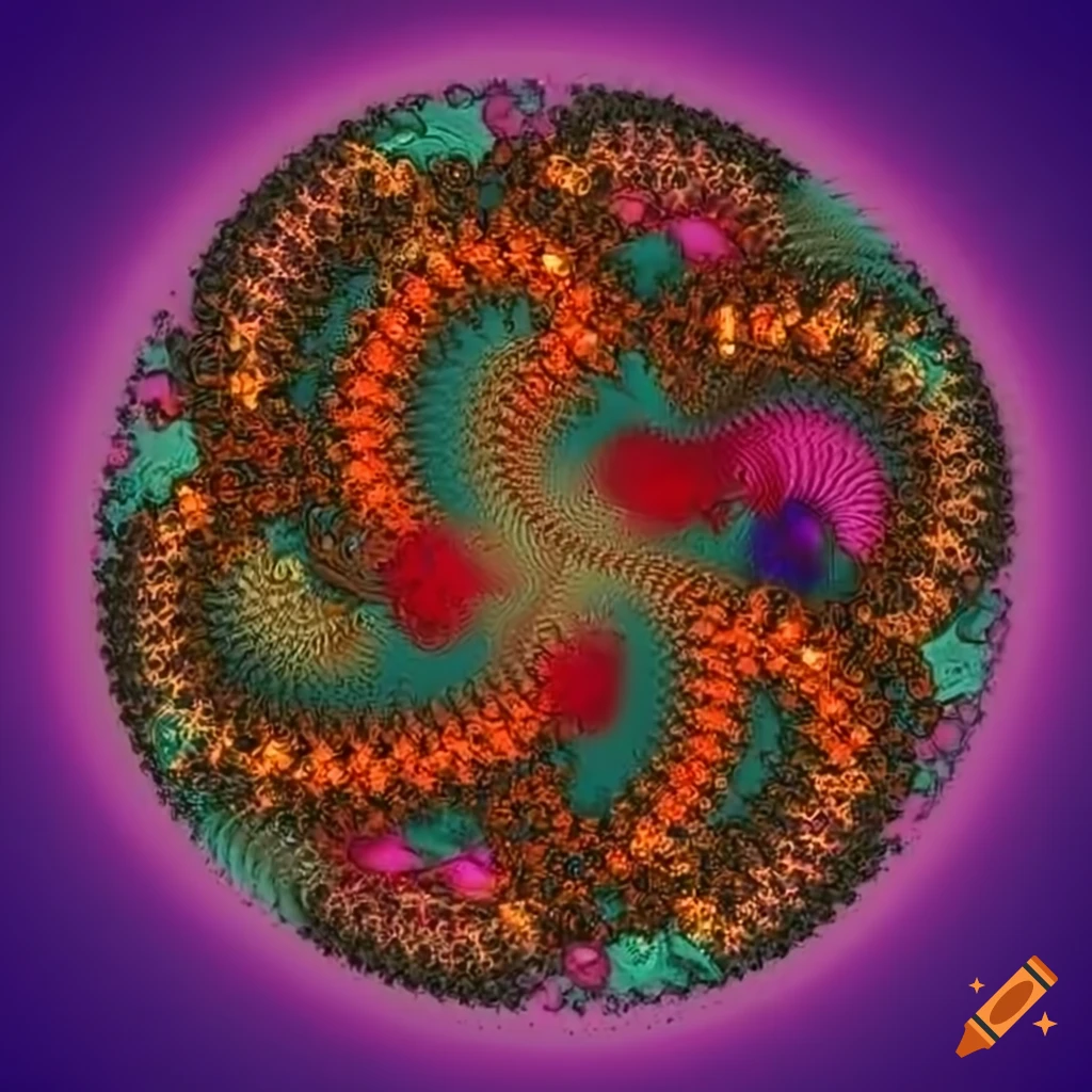 Abstract fractal art with geometric shapes