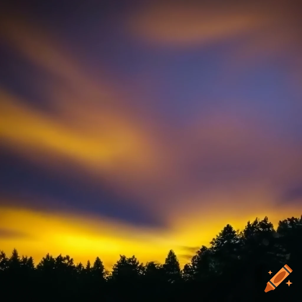 Ultra realistic midnight sky with yellow tones on Craiyon