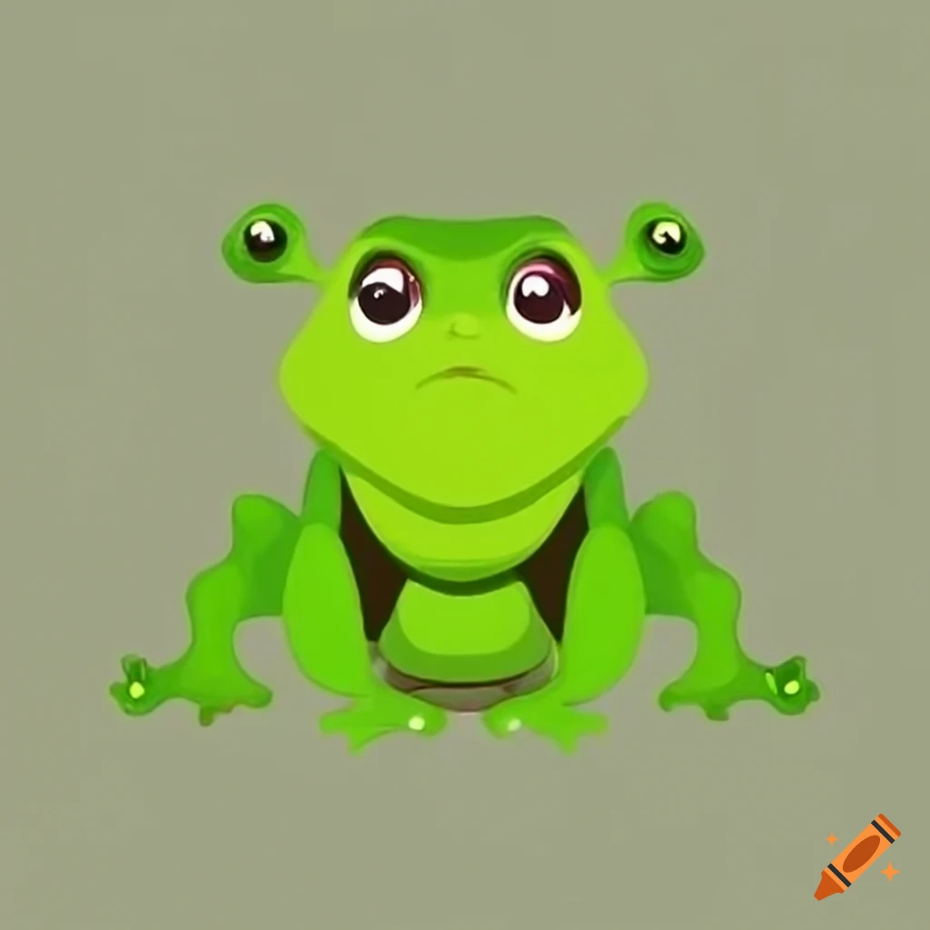 Green frog with a shrek face