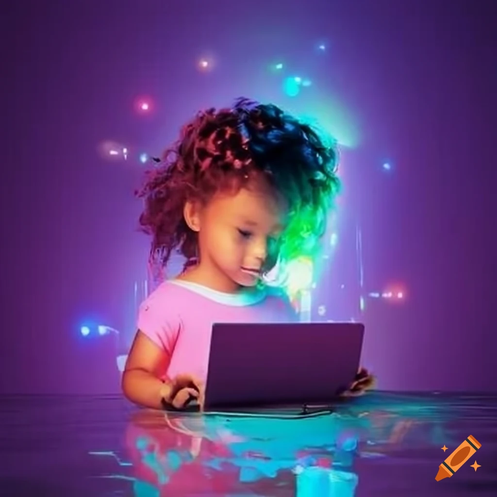 Children Using Computers For Learning On Craiyon