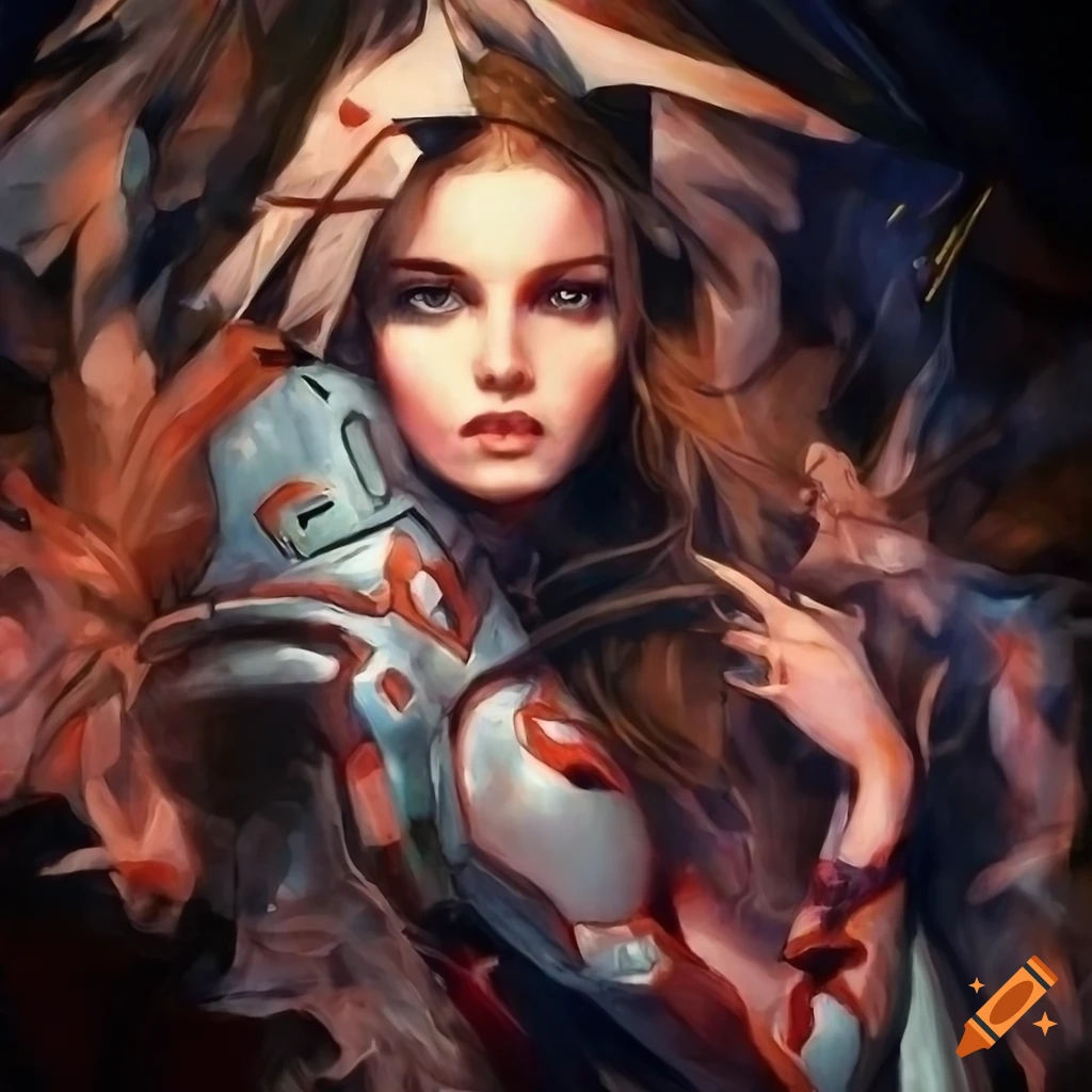painting-of-a-woman-wearing-a-futuristic-jacket