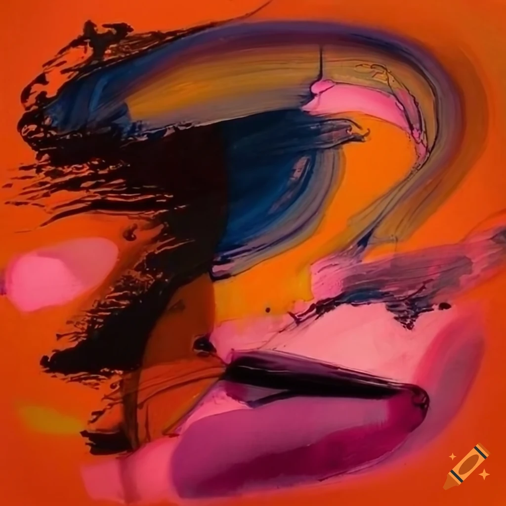 Abstract painting with bold strokes and ink lines on Craiyon