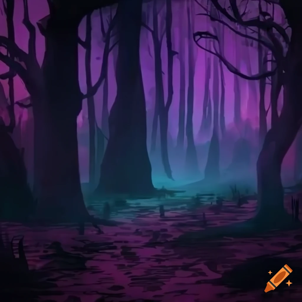 Colorful fir forest on Craiyon