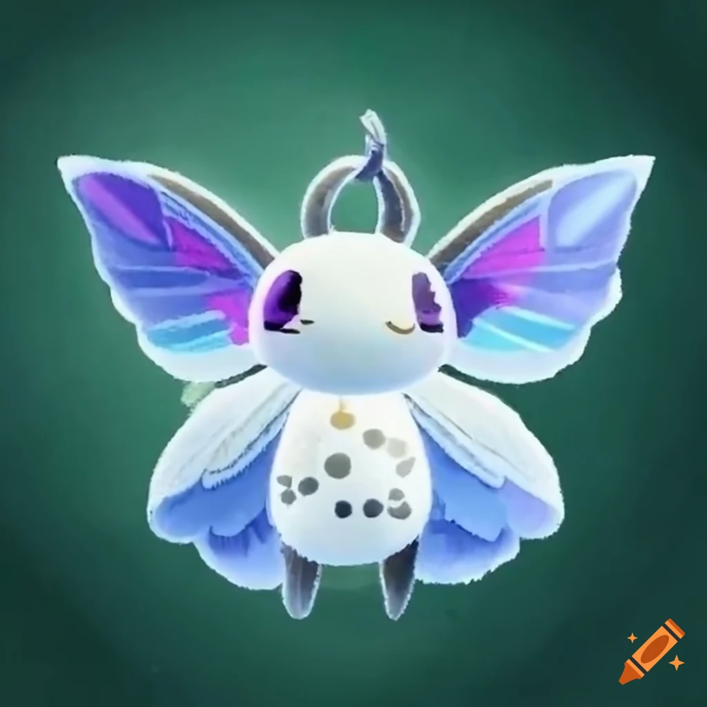 Cute white moth in Animal Crossing style on Craiyon