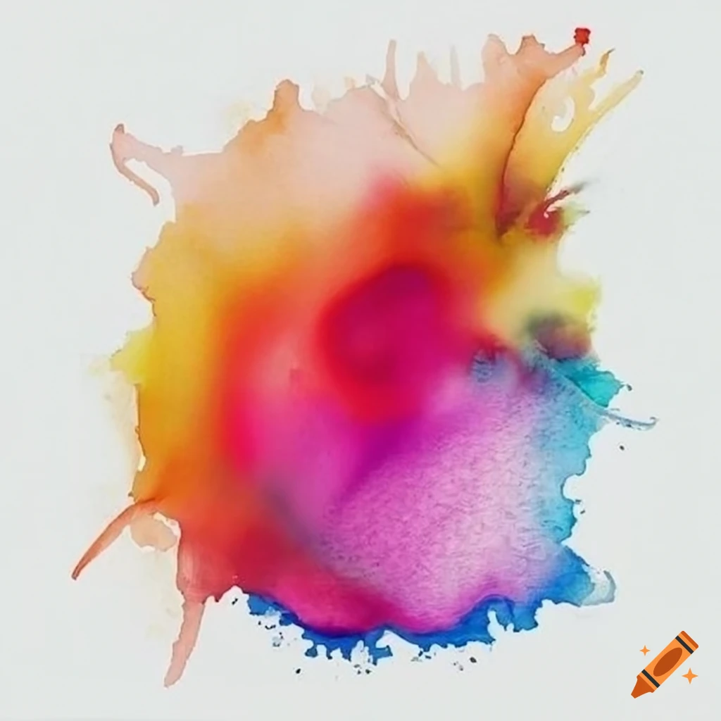 Abstract and detailed watercolor with soap and foam on Craiyon