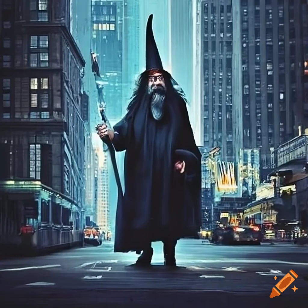 Image of a wizard in New York City on Craiyon