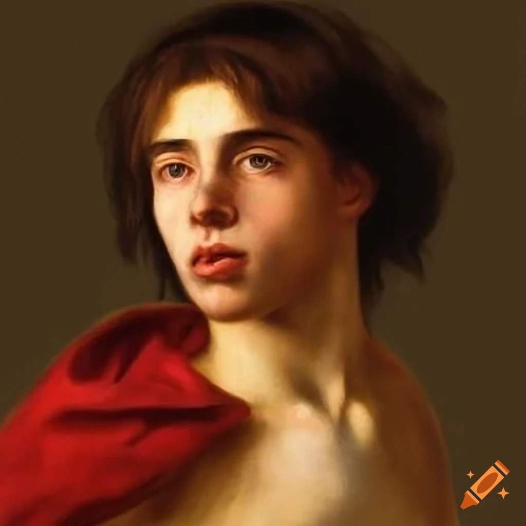 Detailed oil painting of a young greek god on Craiyon