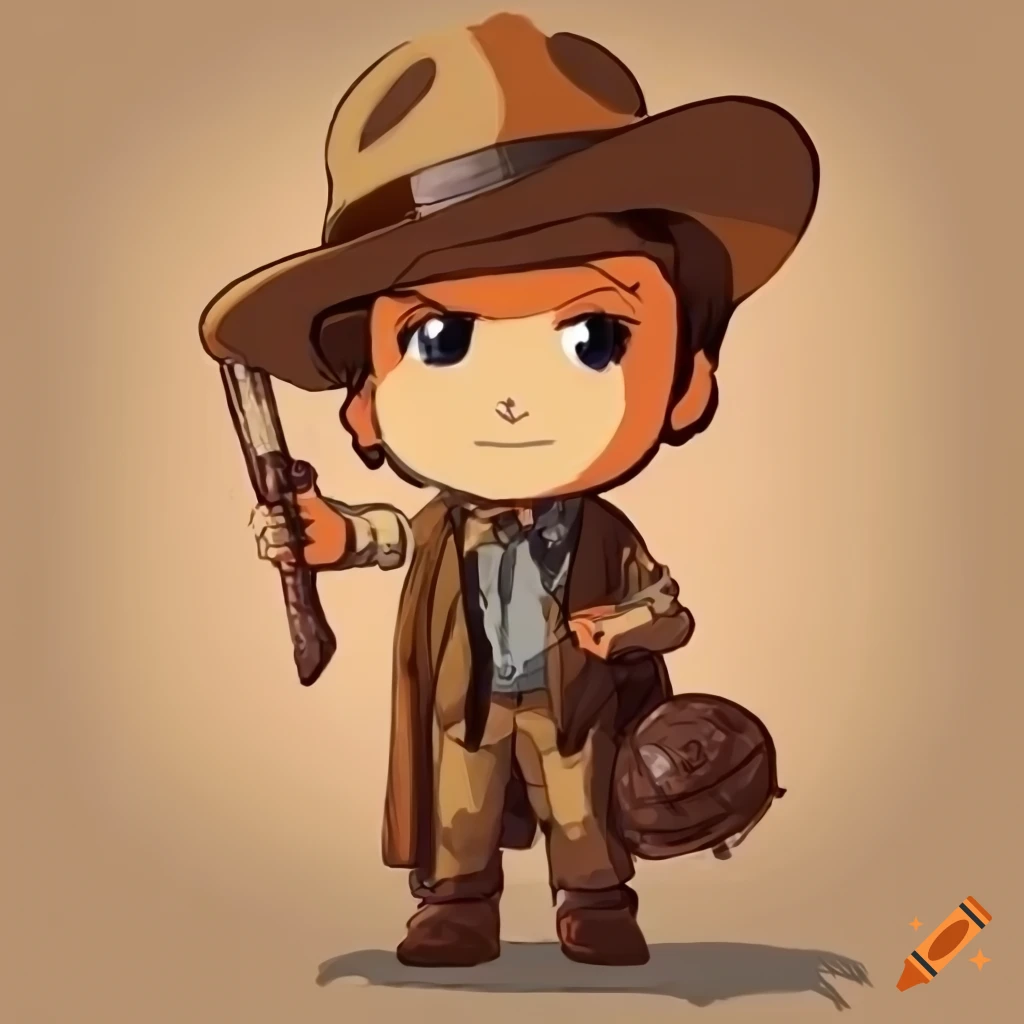 Chibi art of an adventurous explorer on Craiyon