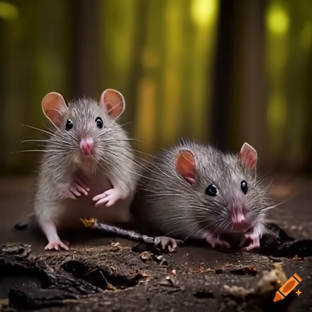 Image of two rats smoking in the woods on Craiyon