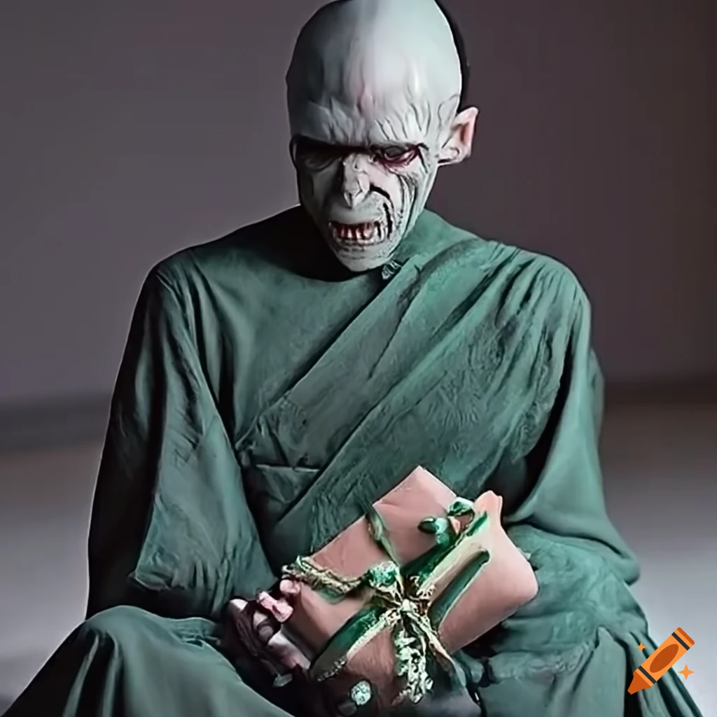 Voldemort in a sleigh with presents on Craiyon