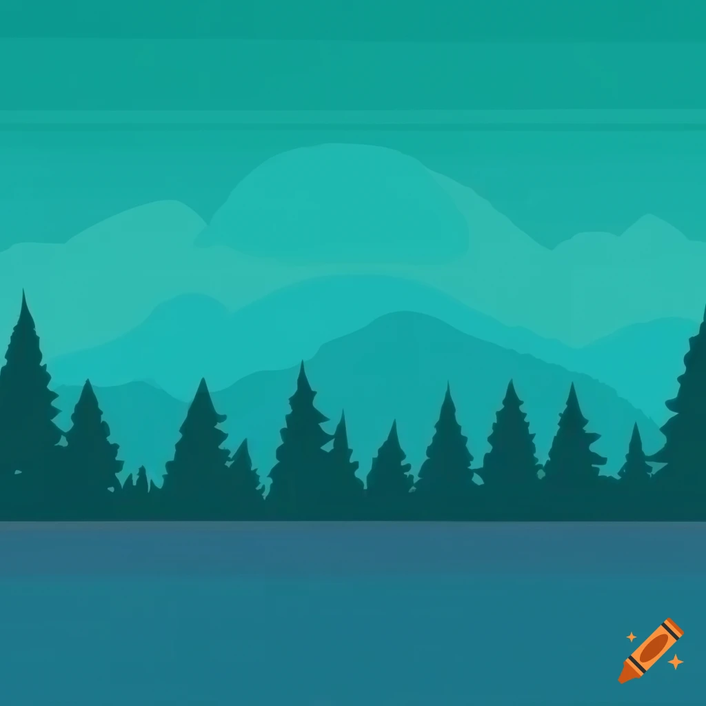 Calm forest landscape in vector art on Craiyon