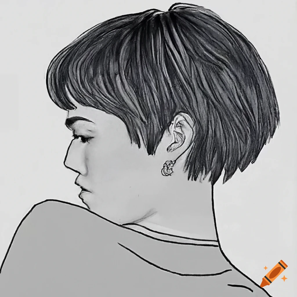 Artwork of a young woman with a pixie haircut on Craiyon