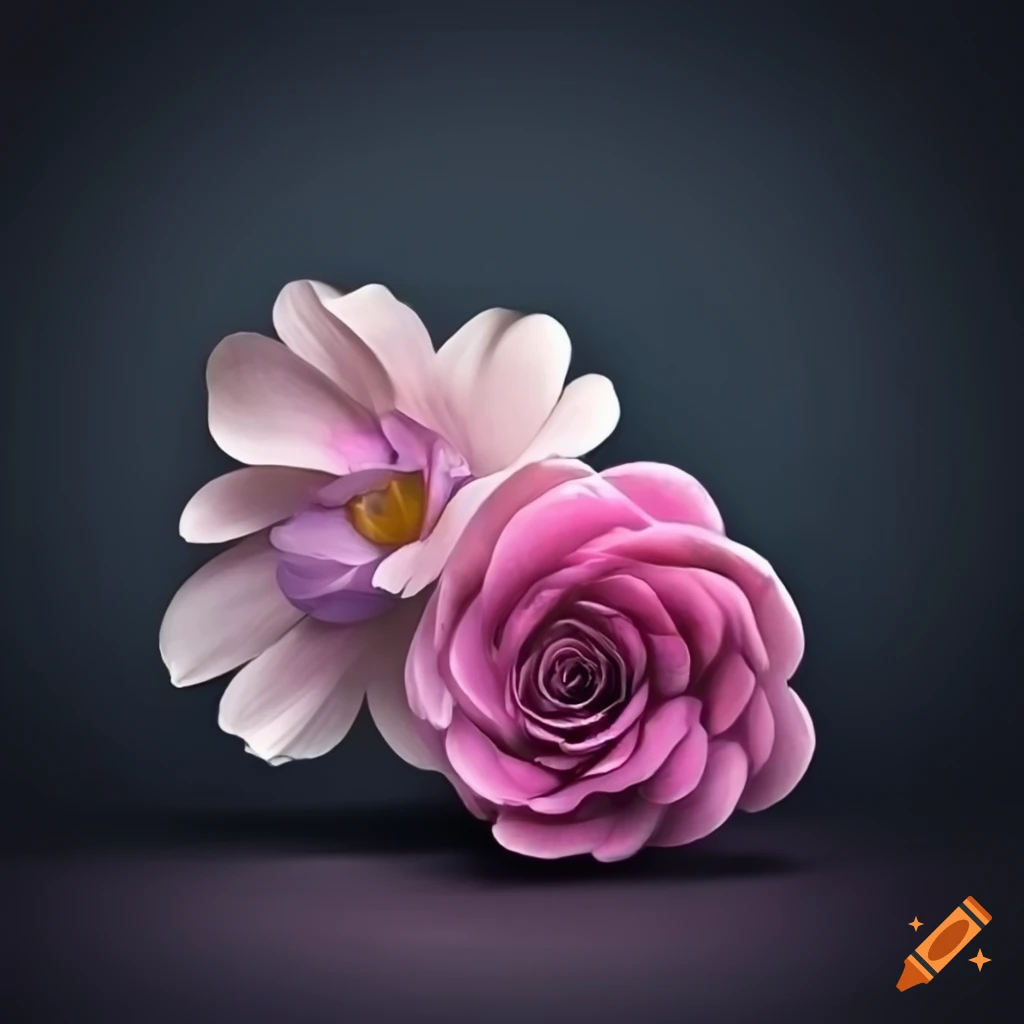 Two simple flowers on Craiyon