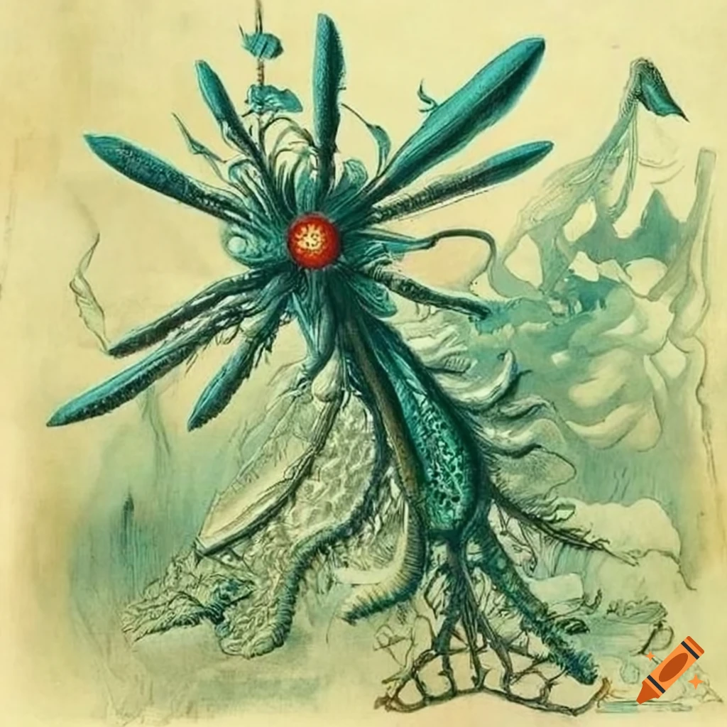 Artwork inspired by wifredo lam, hans haeckel, and arthur rackham on ...