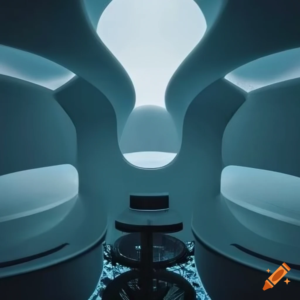 Inside view of a futuristic control room on Craiyon