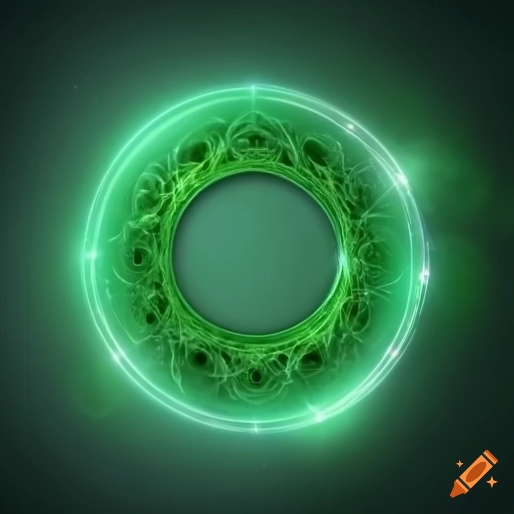 Image of a glowing green magical circle on Craiyon