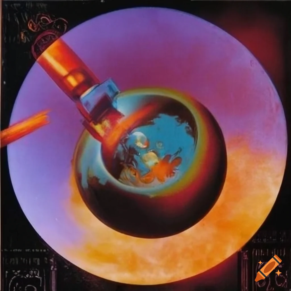 Retro album cover with sci-fi theme from the 70s