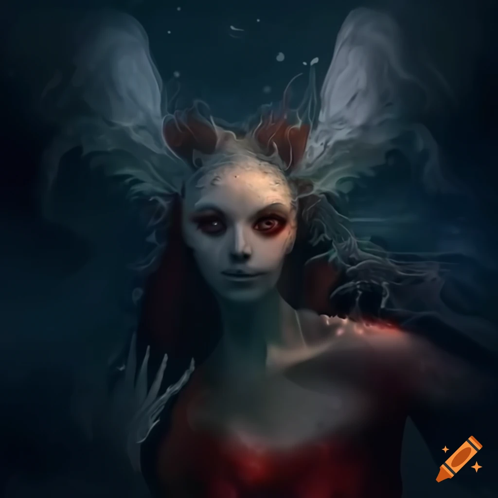 Illustration of a mythical creature in flames on Craiyon