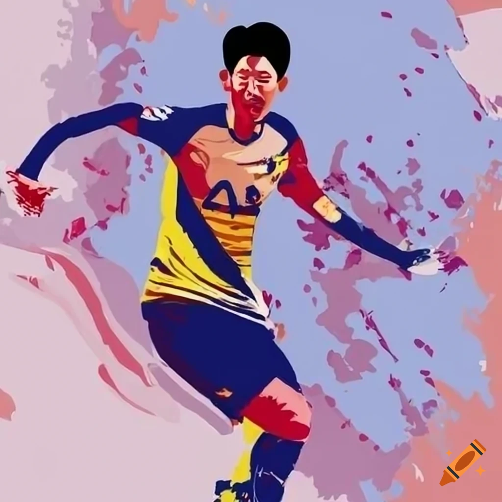 Colourful portrait of Son Heung-min on Craiyon