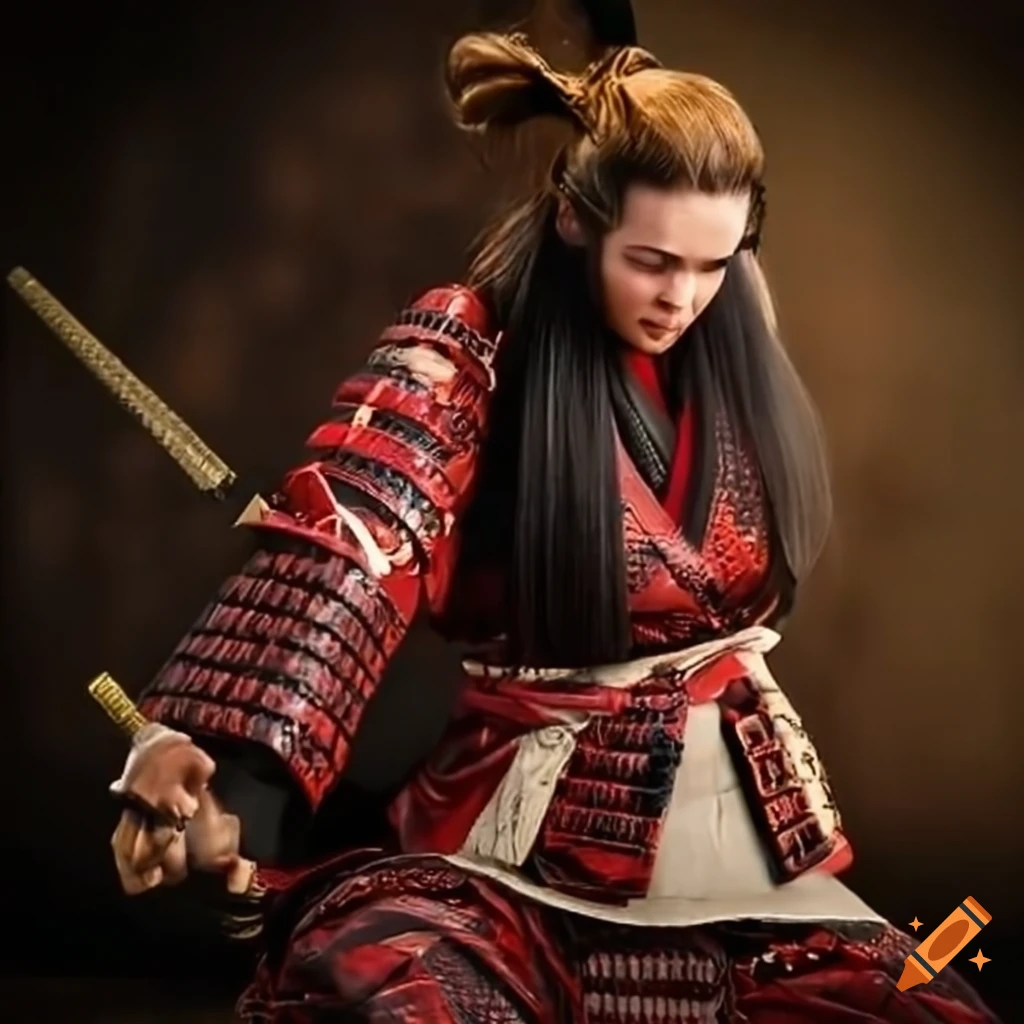 Image of a fierce samurai warrior woman on Craiyon