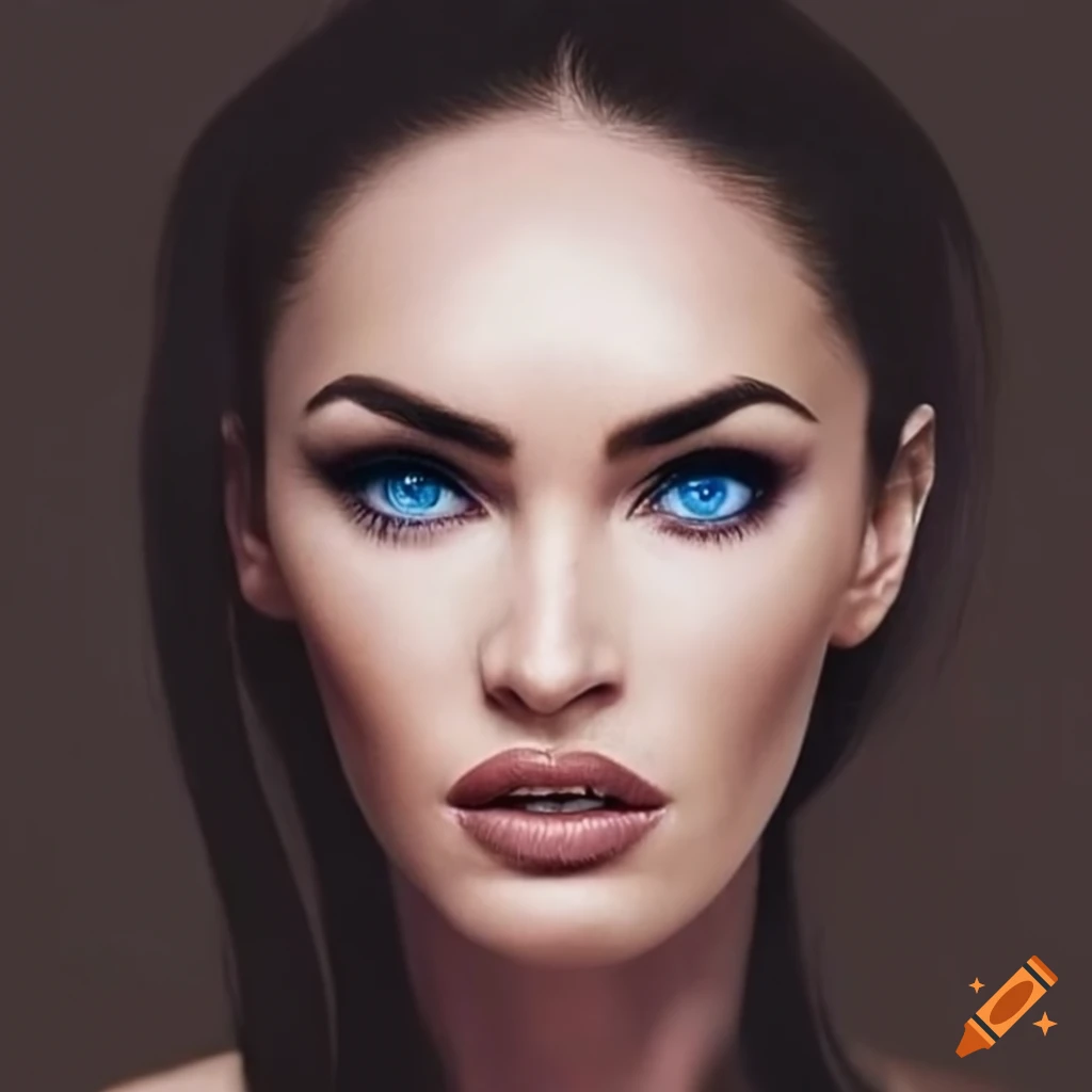 Portrait of megan fox with captivating blue eyes