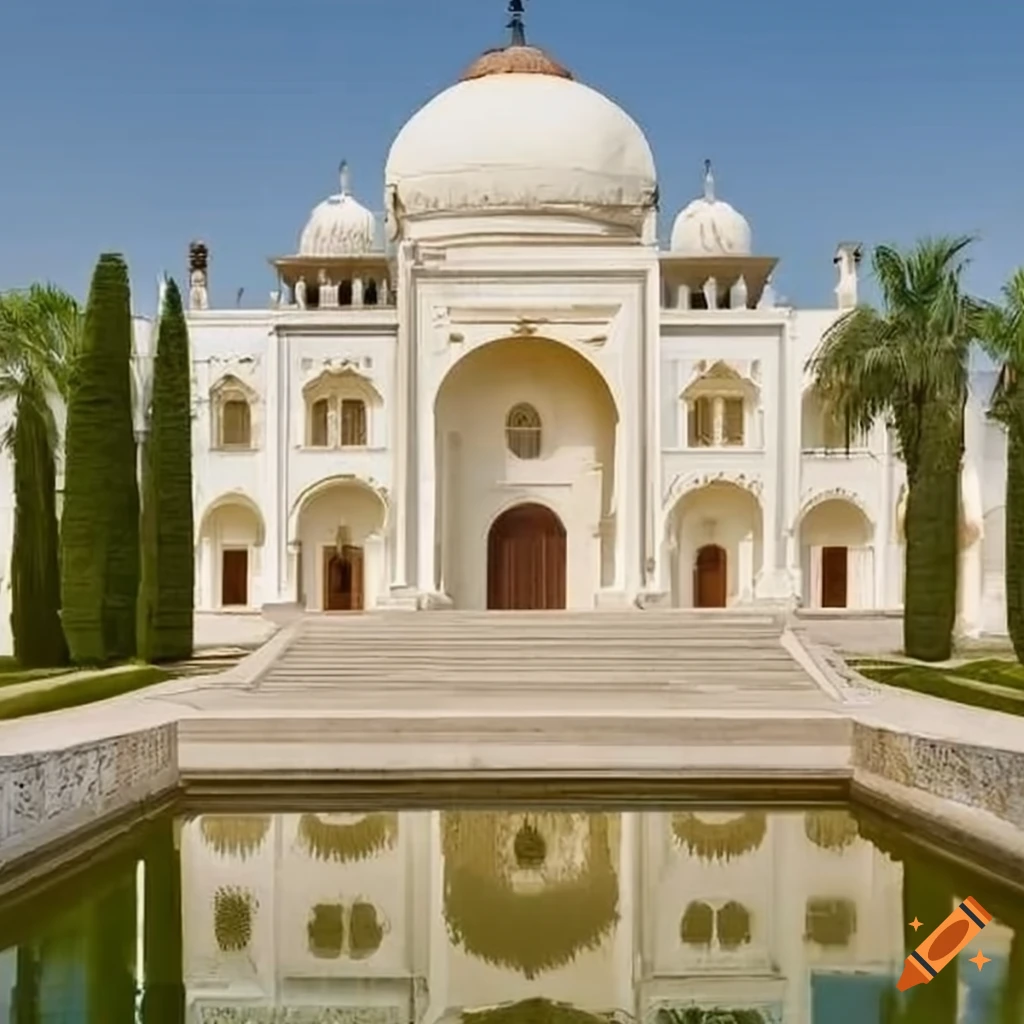 Elevation of a mughal-inspired architectural style building on Craiyon