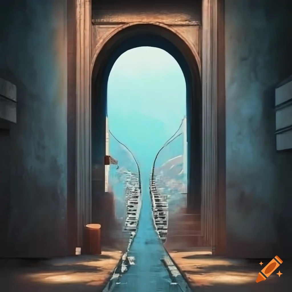 Realistic painting of a narrow gate on Craiyon