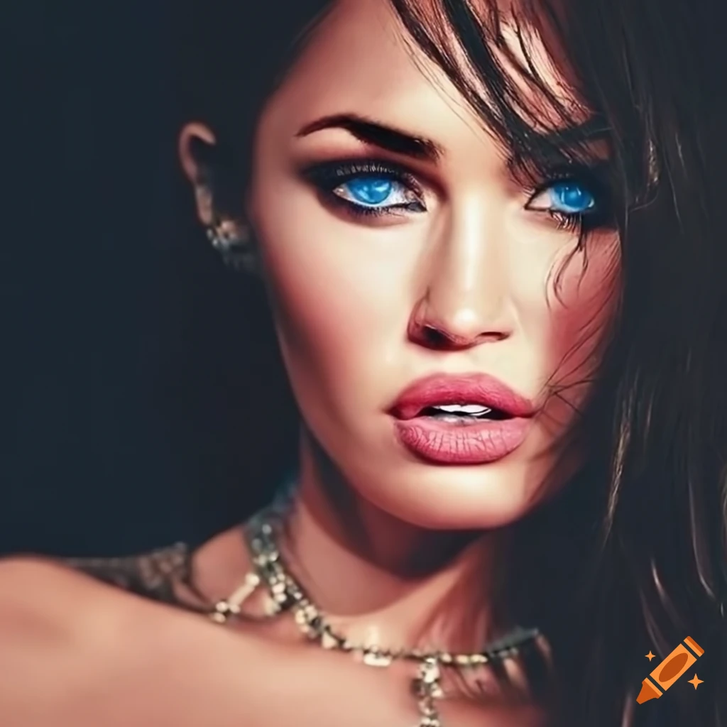 Portrait of a celebrity with stunning blue eyes on Craiyon